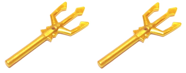 LEGO SUPER HEROES 2x Trident Weapon Trident for Minifigures in Pearl ...