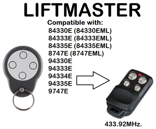 CHAMBERLAIN LIFTMASTER GARAGE DOOR REMOTE SPARE KEY FOB ZAPPER 94335E ...