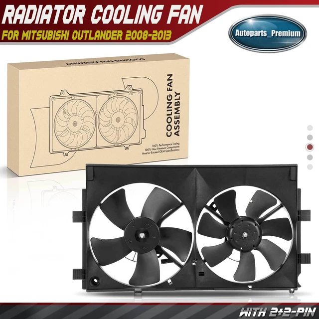 DUAL RADIATOR COOLING Fan w/ Shroud Assembly for Mitsubishi Outlander ...