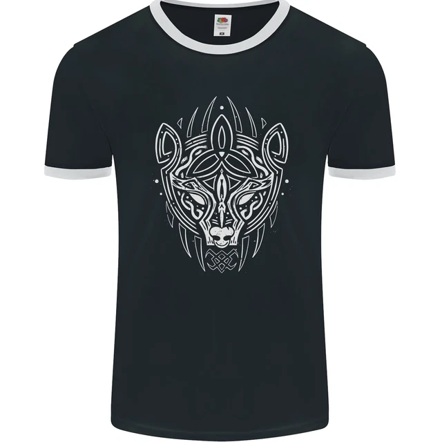 VIKING BEAR SYMBOLS With Valknut Symbol Mens Ringer T-Shirt FotL £9.99 ...