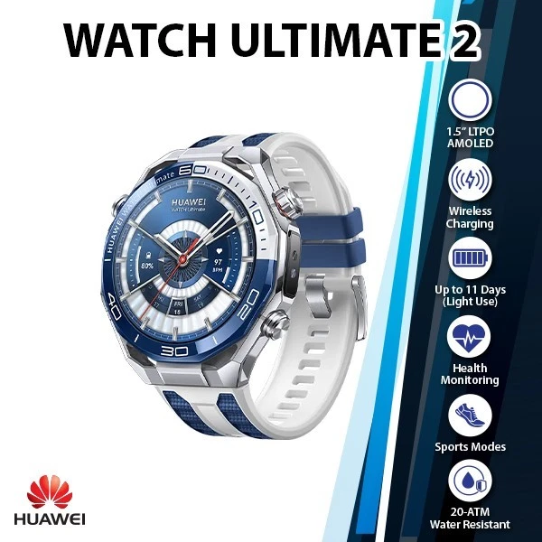 HUAWEI WATCH ULTIMATE 2 Bluetooth iOS Android Smartwatch (BLUE/AMOLED ...