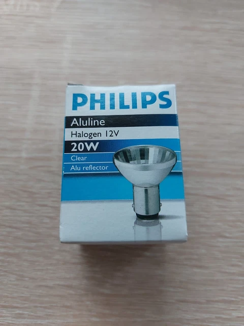 PHILIPS ALULIN HALOGEN LAMP REFLECTOR CLEAR BA15d 12V 20W 18o 6434 GBE ...