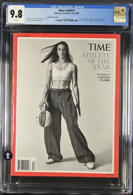DECEMBER 2024 TIME Magazine Caitlin Clark Athlete of the Year CGC 9.6 ...