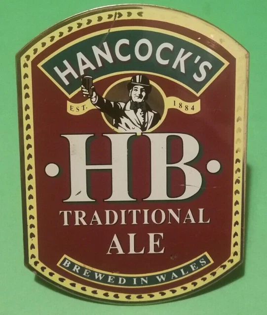 BEER PUMP CLIP badge HANCOCK'S brewery HB real ale METAL Wales £12.50 ...