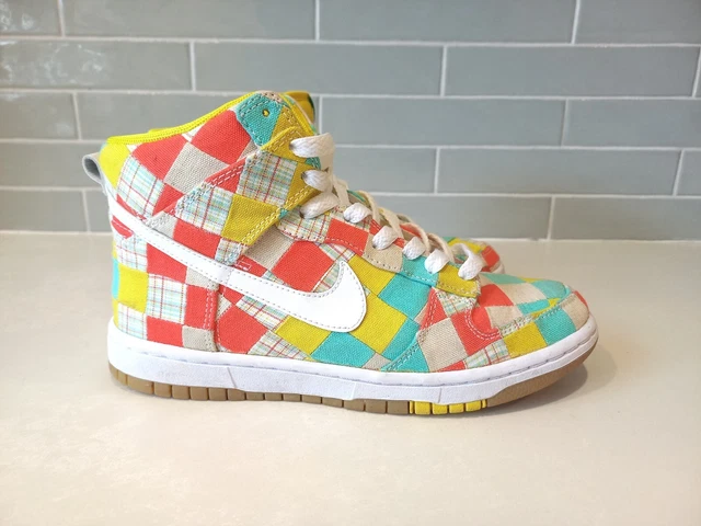 RARE NIKE PATCHWORK Dunk High Womens Shoes US Size 6 UK 3.5 Sneakers ...