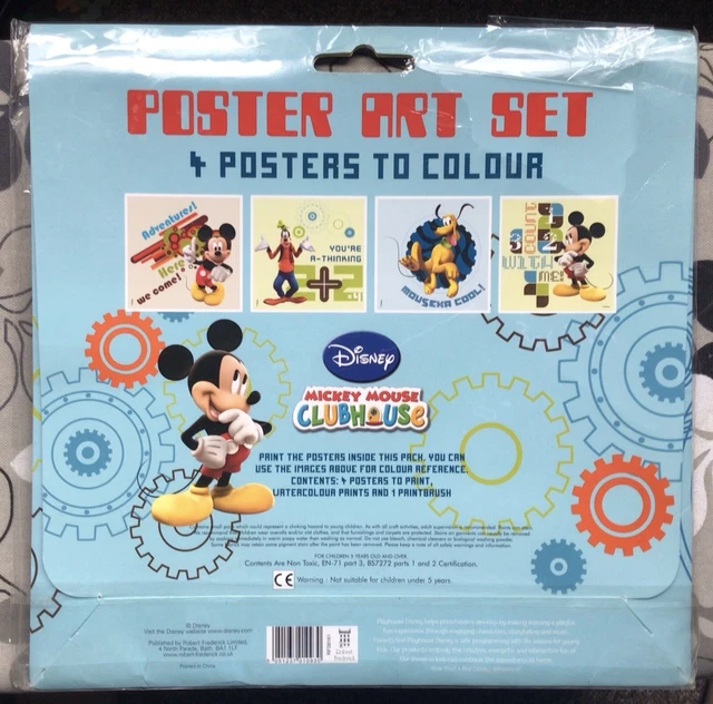DISNEY MICKEY MOUSE Clubhouse Poster Art Set New Includes Paints £4.99 ...