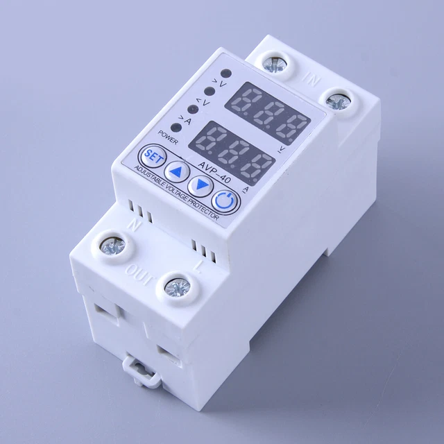 DIN RAIL DUAL Display Adjustable Over Under Voltage Device Protector ...