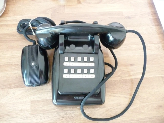 VINTAGE BLACK BAKELITE office exchange telephone with 10 extension ...