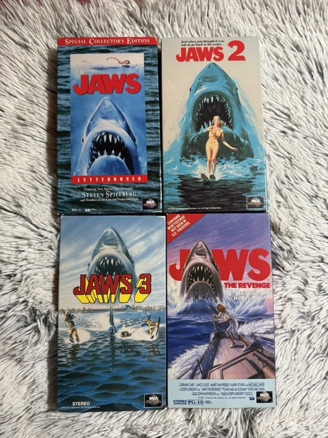 JAWS VHS LOT Collector's Edition Jaws Jaws 2 Jaws 3 The Revenge Steven ...