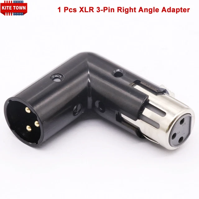 3-PIN XLR RIGHT Angle Adapter Dual Male and Female Adjustable 4 Angle ...