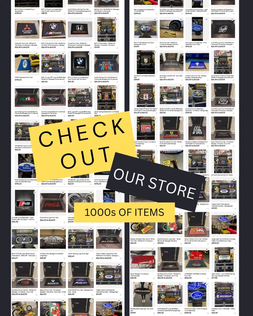 SHELBY LOGO LIGHT Up Box Circle Mancave Workshop LED Wall Sign Garage ...