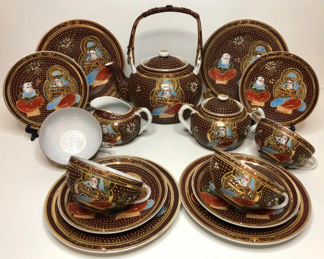 VINTAGE PORZELLAN TEESERVICE M Orion China Japan Geisha Lithophanie ...