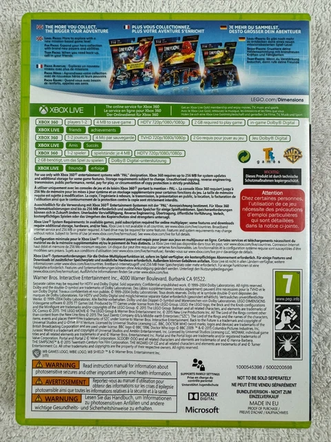 LEGO DIMENSIONS - Microsoft Xbox 360 - PAL - Game Only £2.24 - PicClick UK