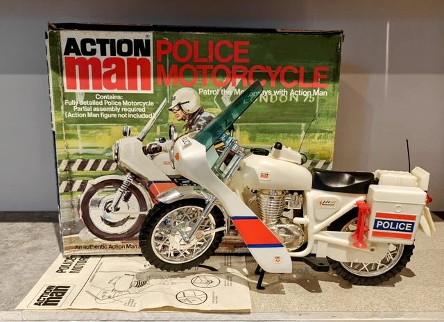 VINTAGE PALITOY ACTION Man Police Motorcycle Excellent In Original Box ...