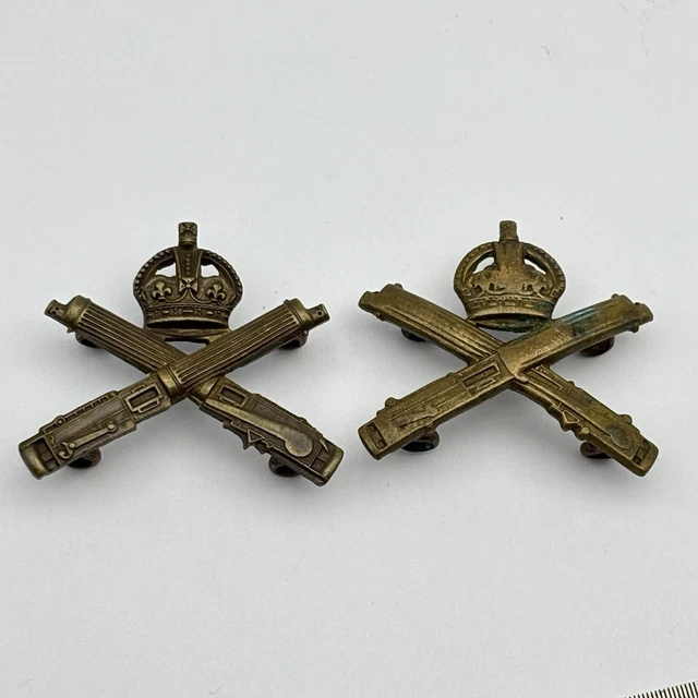 WW1 ORIGINAL MACHINE Gun Corps Genuine Collar Badges Pair £14.99 ...