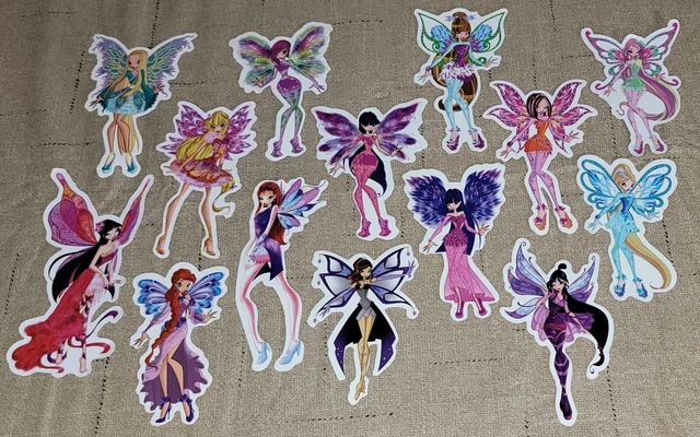 NEW 14 PC WINX CLUB FAIRY Cartoon Kids Stickers Laptop Luggage Car ...