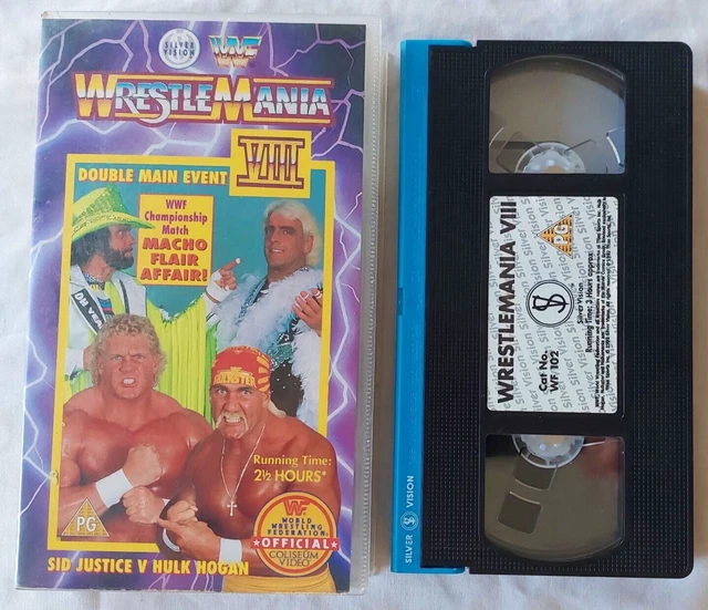 WWF WRESTLEMANIA 8 VHS Video - RARE early Silver Vision tape - TESTED ...