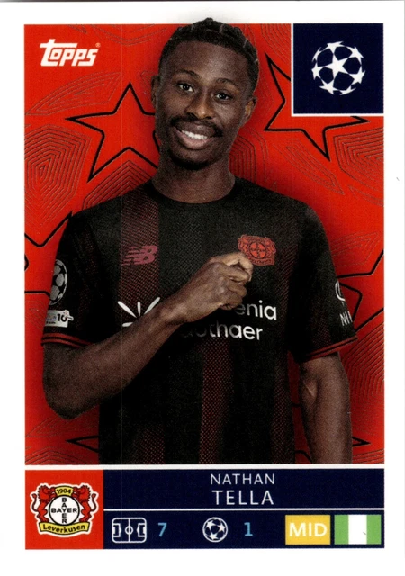 TOPPS CHAMPIONS LEAGUE 2025-26 2026 N.135 Nathan Tella Bayer 04 ...