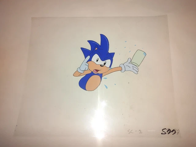 SONIC THE HEDGEHOG animation cel production used hand painted £41.88 ...