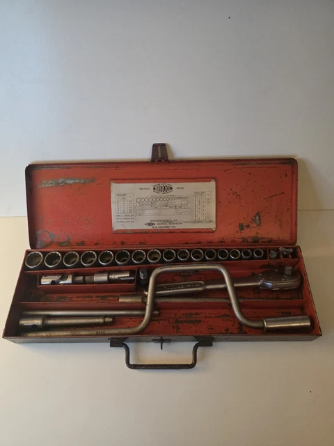 VINTAGE TOOLS VINTAGE BRITOOL WARTIME SOCKET SET NO40A ILLUSTRATED HEX ...