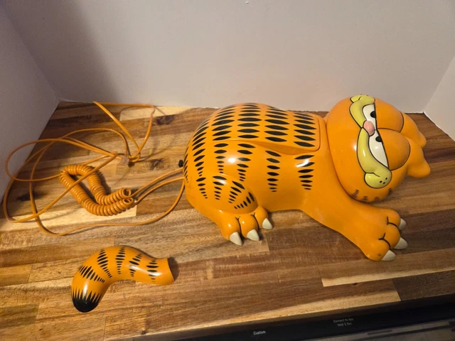 VTG TYCO GARFIELD Landline Phone Model #1209 Head Moves Manually £111. ...