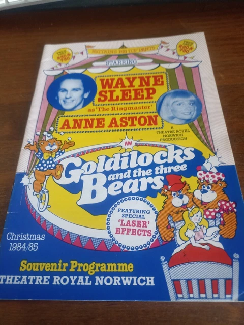 GOLDILOCKS AND THE Three Bears Souvenir Program Theatre Royal Norwich ...