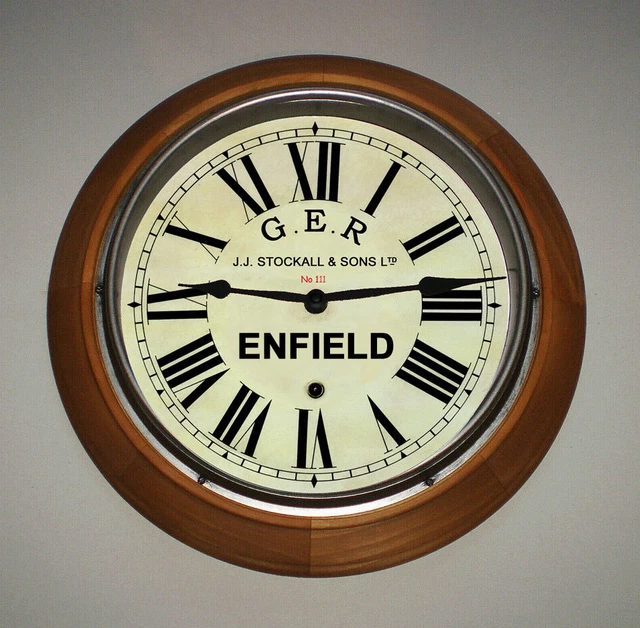 GREAT EASTERN RAILWAY GER Style Wooden Clock Enfield Station £65.00 ...