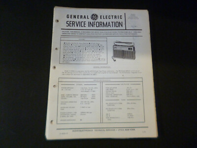 ORIGINAL SERVICE MANUAL Schaltplan General Electric Models 3-5661A EUR ...