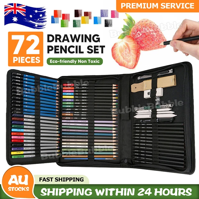 ART SKETCH PENCILS Oil Drawing Colouring Graphite Charcoal Pencil 72pcs ...
