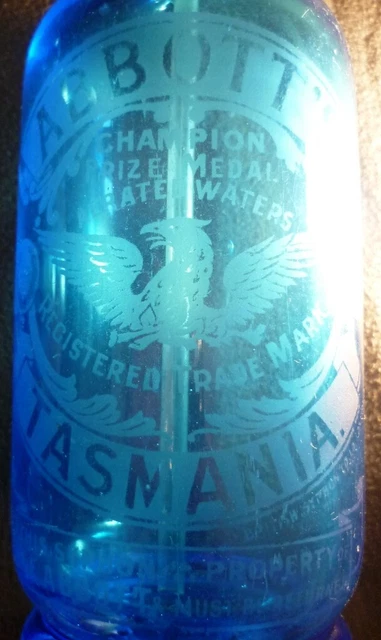 RARE ABBOTT´S TASMANIA eagle SELTZER BOTTLE SIPHON SYPHON FLASCHE ...
