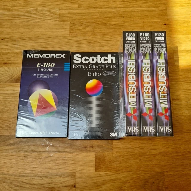 BLANK VHS TAPES Scotch Memorex Mitsubishi Video Cassette Tapes £14.99 ...