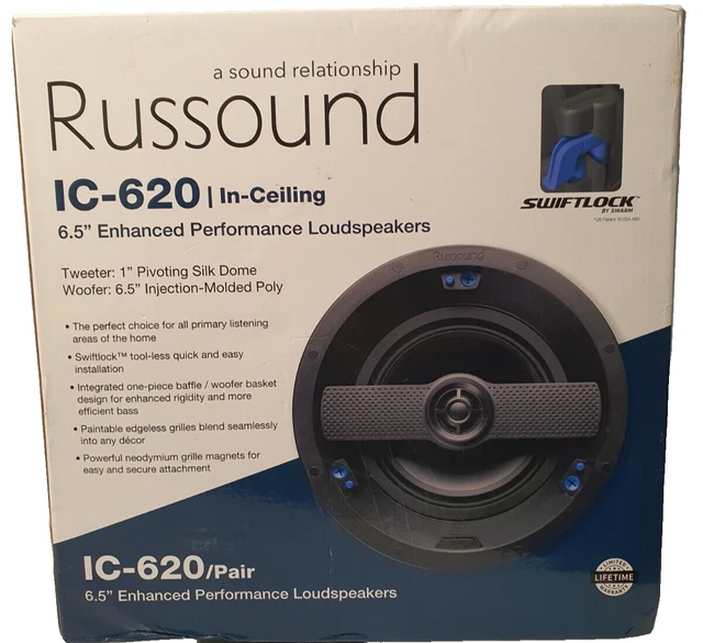 RUSSOUND IC-620 IN-CEILING 6.5" Enhanced Performance Loudspeakers IC ...