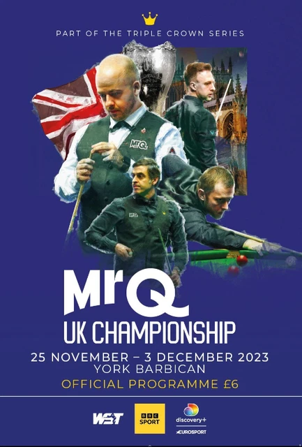 MR Q SNOOKER Uk Championship York Barbican Official Programme Selby ...