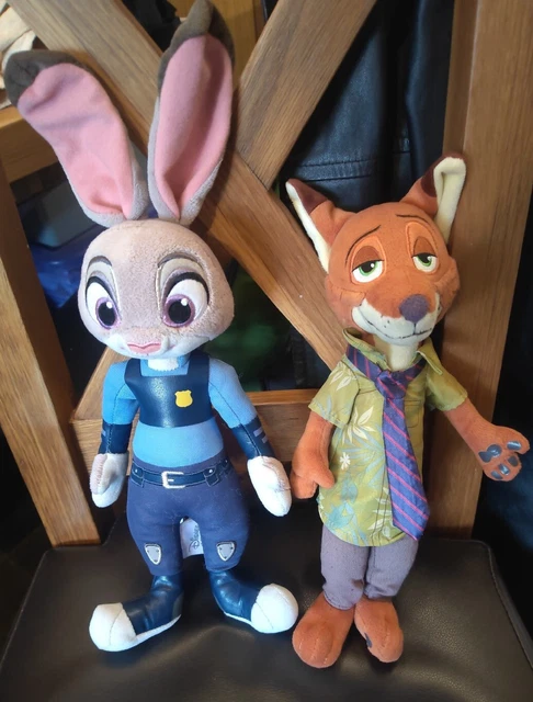OFFICER JUDY HOPPS & Nick Wilde Disney Store Zootopia Soft Toy Plush ...