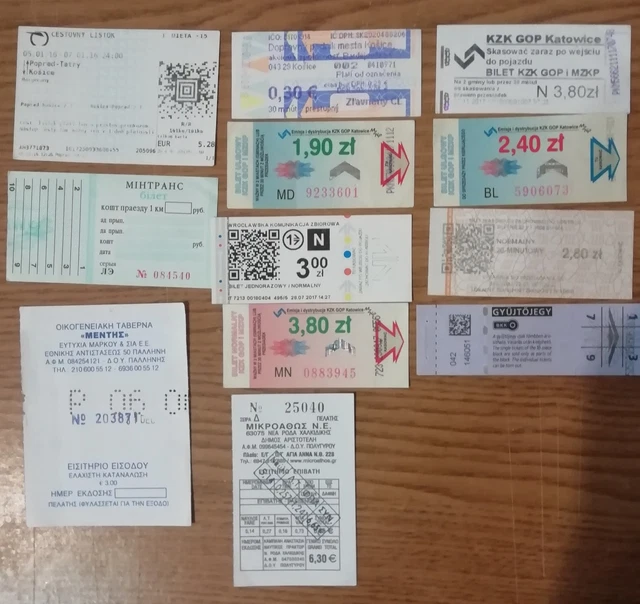 TICKETS FOR PUBLIC transport-bus, trolleybus, trams- different ...