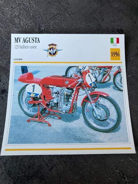 CARTE FICHE MOTO collection ATLAS MV AGUSTA 125 CHICCO EUR 2,50 ...