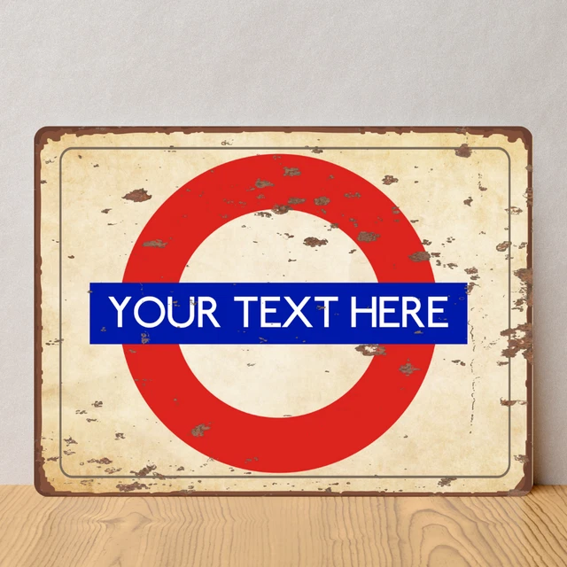 PERSONALISED SIGN METAL Door Wall Plaque Custom London Underground Tube ...