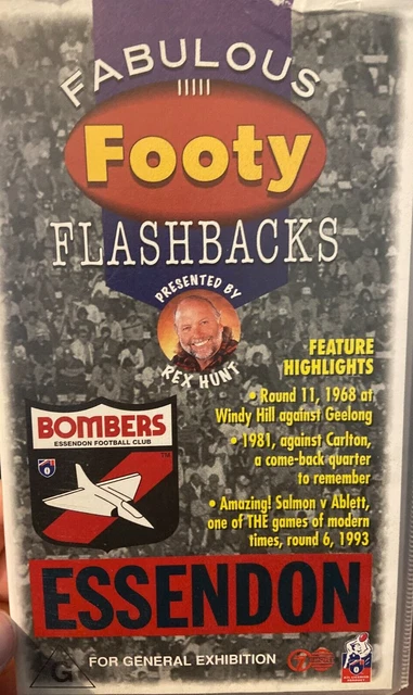 AFL ESSENDON BOMBERS Fabulous Footy Flashbacks VHS VIDEO TAPE (sport ...