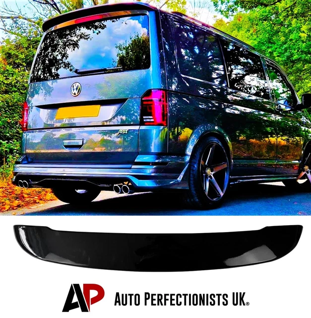 VW TRANSPORTER T6 Gloss Black Rear Tailgate Type Roof Spoiler Wing Lip ...