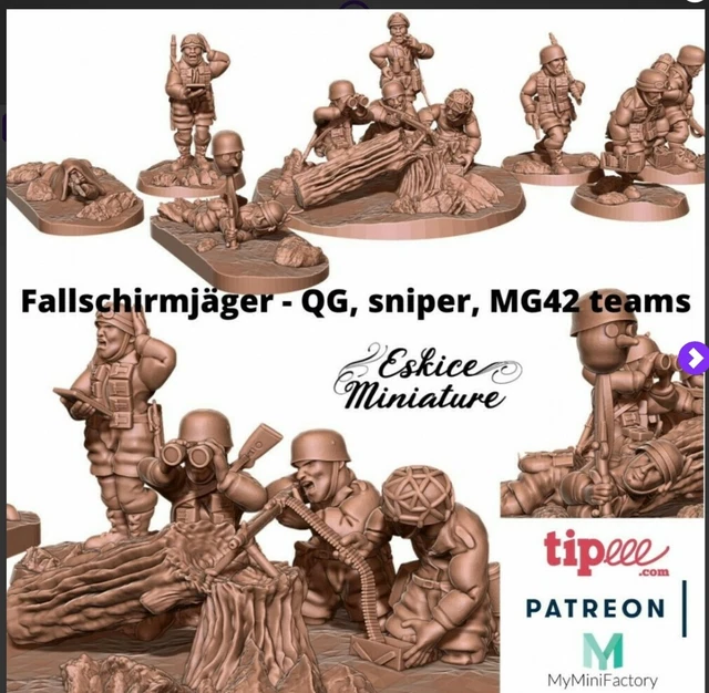 WW2 GERMAN FALLSCHIRMJAGER Full Set Soldiers 1/35th model kit £18.00 ...