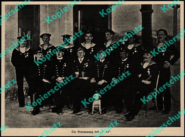 K.U.K KRIEGSMARINE U-BOOT SMU 12 Egon Lerch Besatzung Ordensverleihung ...