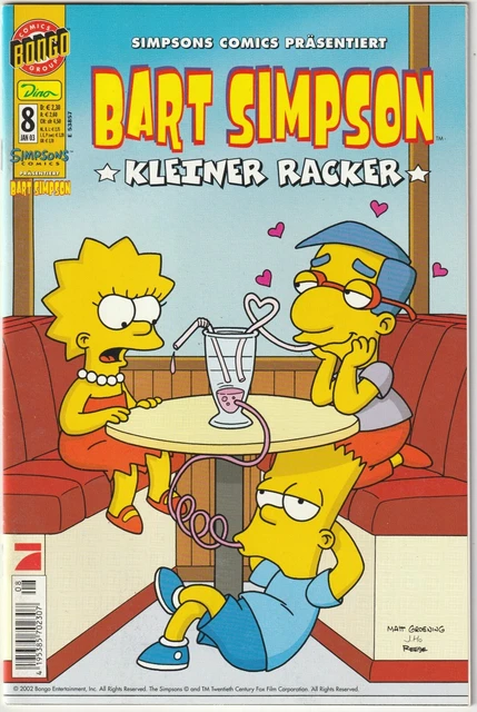 BART SIMPSON #8 Small Racker, Dino/Bongo Comics 2001 COMICHEFT TOP Z1 £ ...