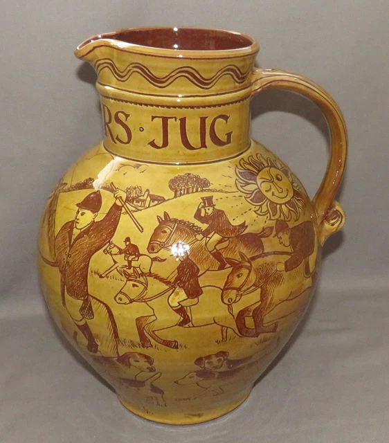 HARRY JUNIPER BIDEFORD Studio Pottery Large Slipware Hunting Harvest ...