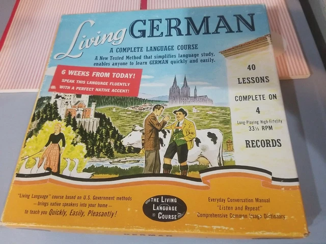 &LIVING GERMAN COMPLETE Language Course" 40 Lessons/4 Records Easy ...