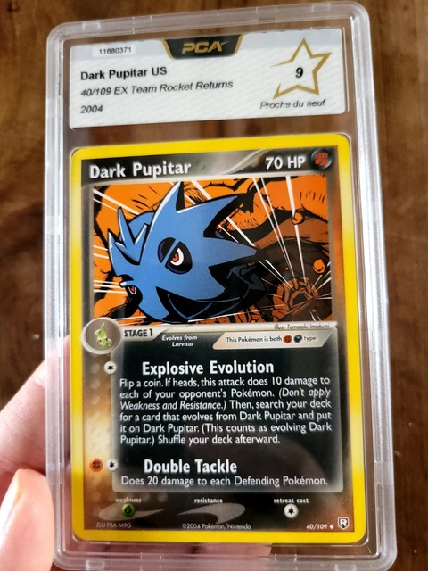 2004 RARE DARK Pupitar EX Team Rocket Returns Non Holo Mint 9 PSA 40/ ...