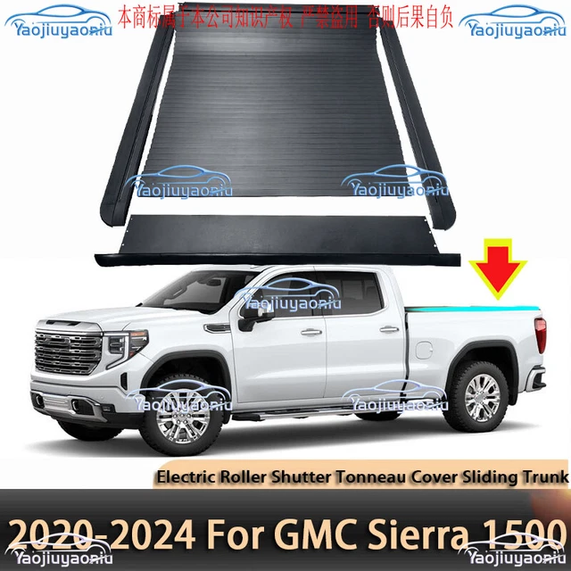 ELECTRIC ROLLER SHUTTER Tonneau Cover Sliding Trunk For GMC Sierra 2020 ...