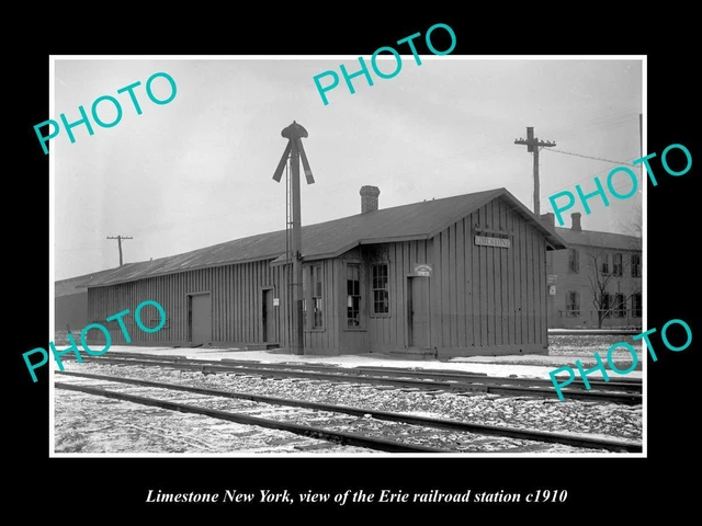 OLD 8X6 HISTORIC PHOTO OF LIMESTONE NEW YORK THE ERIE RAILROAD STATION ...