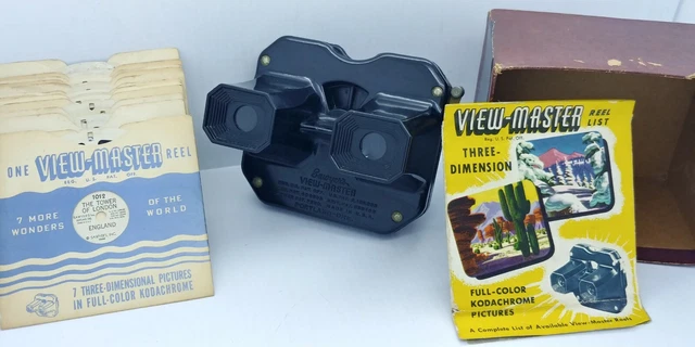 VINTAGE SAWYER'S VIEW-MASTER Stereoscope Model C w/ 12 Slide Reels ...