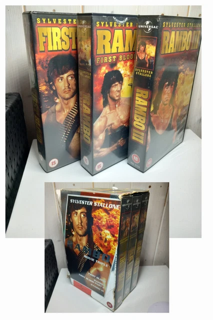 RAMBO TRILOGY VHS Box Set - Sylvester Stallone - First Blood + 2 ...