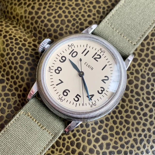 1940'S ELGIN A-11 Hack Grade 532 White Dial "Lefty" Military Issued ...